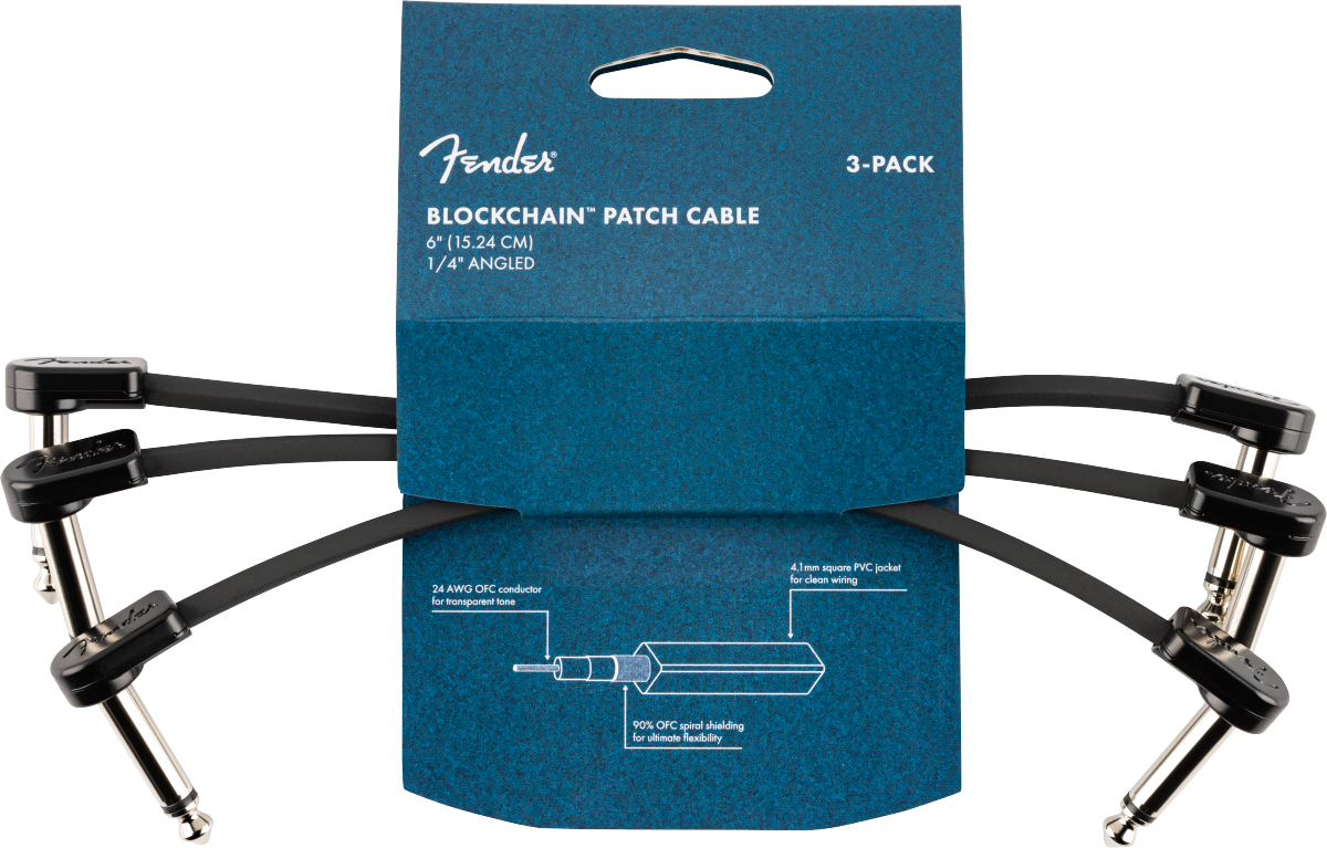 Blockchain 6" Patch Cable, 3-pack, Angle/Angle – VERA Guitars