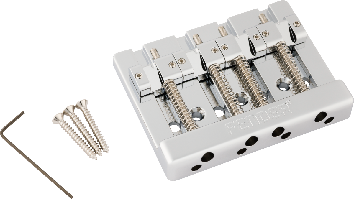 Fender® HiMass™ String-Through 4-String Bass Bridge Assembly With Bras ...